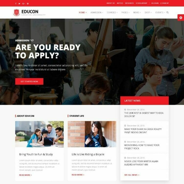 Educon - WordPress Education Theme with LMS compatibility | Application ...
